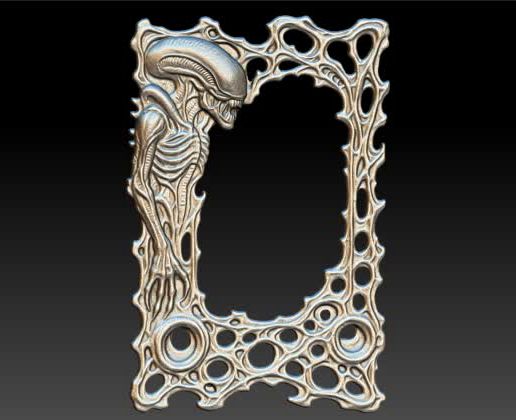 👽 alien xenomorph photo frame・ STL File for 3D printing and CNC ...