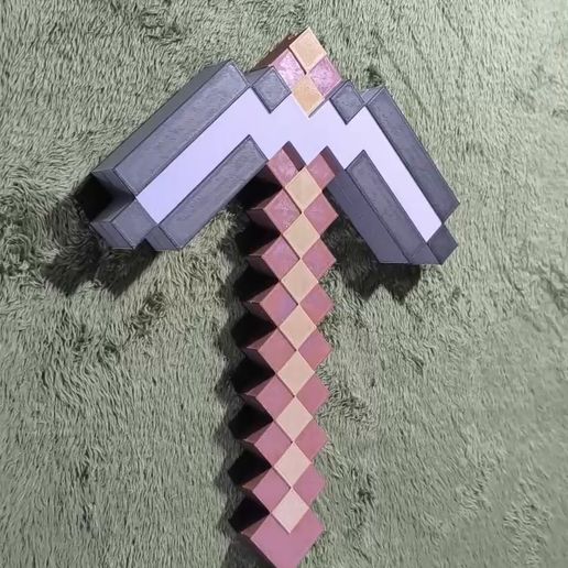 💎 Minecraft's Pickaxe (Exchangable materials!)・ 3D File for 3D printing ...