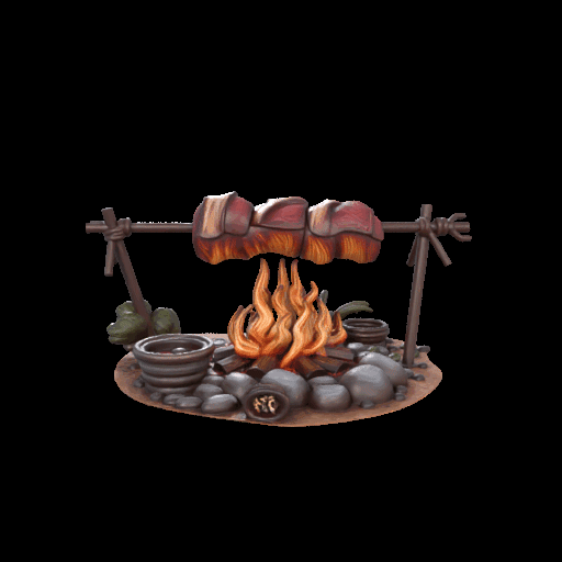 🔥 Campfire Cooking Scene – CA0074・ STL File for 3D printing・Cults