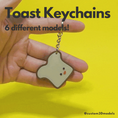 🍞 Toast Keychains 🍞 Bread, cheese, butter, butter, egg, avocado, salmon ...