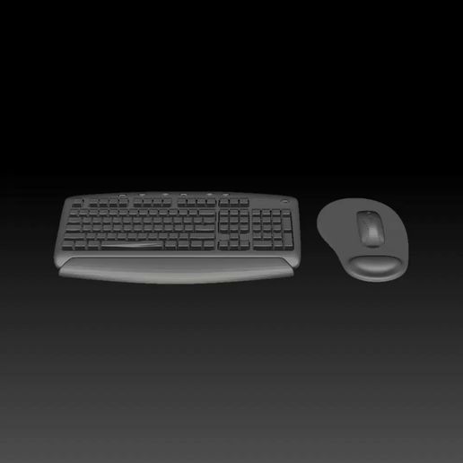 ⌨️ Keyboard and Mouse STL | Computer Desk Setup | Office Technology 3D ...