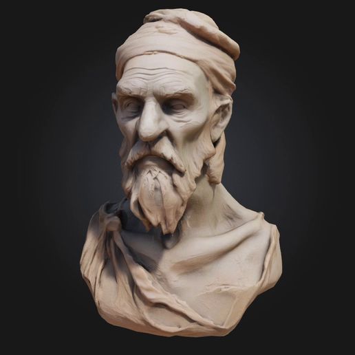 👴 Antique statue old man・ STL File for 3D printing・Cults