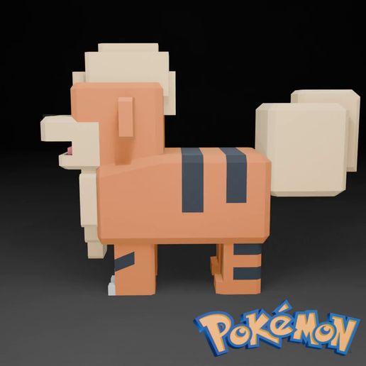👹 Growlithe in Voxel Style Growlithe from Pokémon Quest / Voxel Style ...
