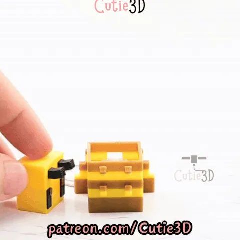 🐝 Cutie3D Blocky Bee Keycap Fidget Clicker Keychain - Cute Backpack ...