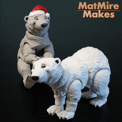 Archivo 3D Oso polar, versión con gorro de Papá Noel incluida Fidget ...