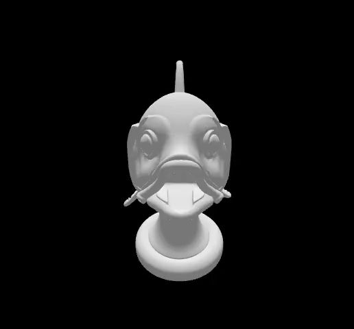 🐠 Stylized Fish Head with Flowing Base・ STL File for 3D printing・Cults