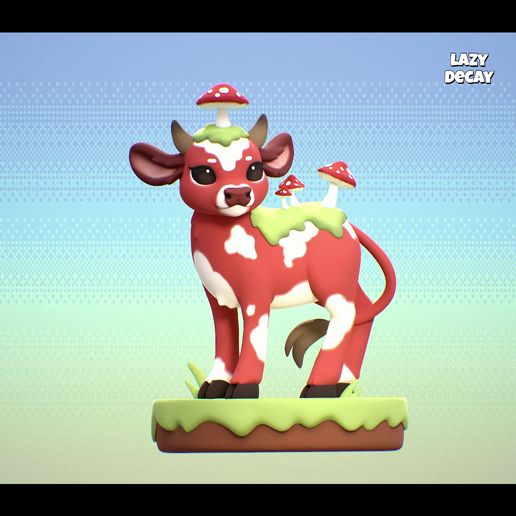 🐄 Mooshroom (+supports)・ STL File for 3D printing・Cults