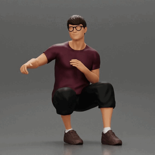 arquivo 3D hombre en pantalones cortos sentado en un banco con su novia ...