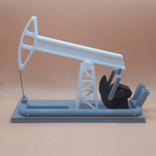 🛢️ Oil derrick, oil pump with pen stand. Movable, manual drive・ STL ...