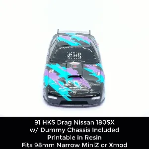 🐚 91 HKS Drag 180SX Body Shell w/ Dummy Chassis (Xmod and MiniZ)・ STL ...