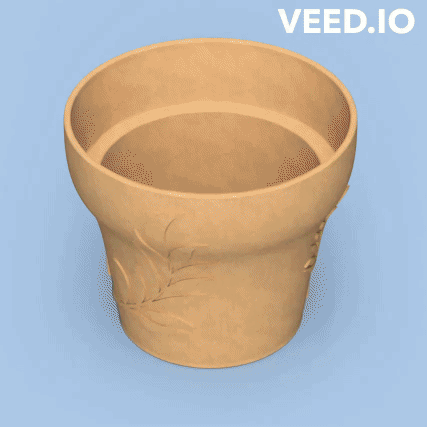 🪴 Planter Pot with Decorative Olive Branch・Free STL File for 3D ...