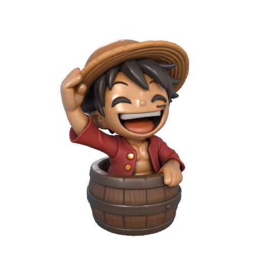 🐒 Monkey D. Luffy in Barrel – Cute One Piece Diorama – 3D Printable ...