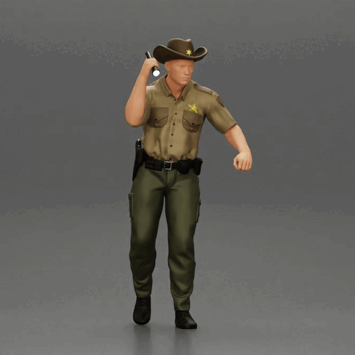 🚓 Police officer Searching With Flash Light・ 3D File for ・Cults