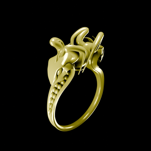 💍 Two Snakes Ring – 3D Printable・ STL File for 3D printing・Cults