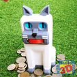 🐱 Cat Coin Bank・Free STL File for ・Cults