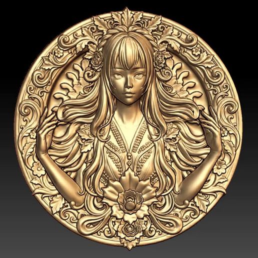 📛 Eastern Beauty: Lacy Emblem of Japanese Elegance・ STL File for 3D ...