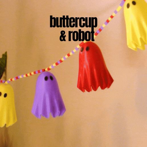 STL file Ghost Garland for Halloween 👻 ・3D printing template to ...