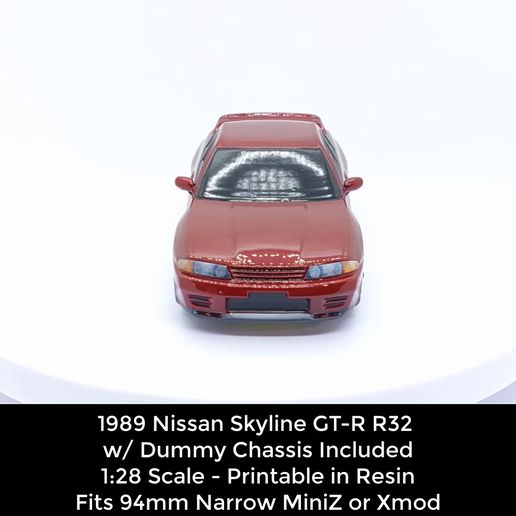 🐚 1:28 Scale 1989 Skyline GTR R32 Body Shell w/ Dummy Chassis (Xmod and ...
