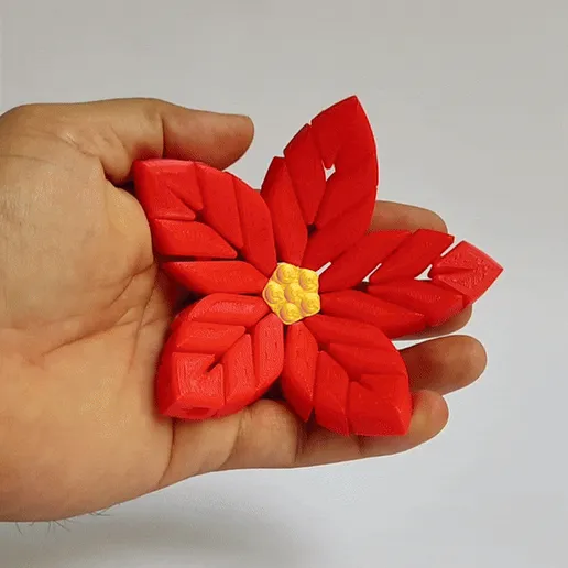 STL file flexi poinsettia flower 💐 ・3D printer model to download・Cults