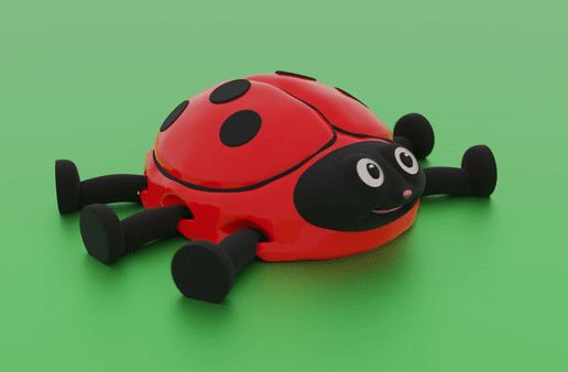🐞 Ladybug Lucy. Articulated toy, PRINT-IN-PLACE・Free STL File for ・Cults