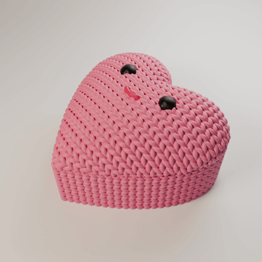 STL file Knitted heart jewelry box 💜 (3MF)・3D print design to download ...