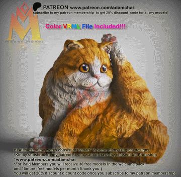 STL file The British Shorthair-Pose 2 (VRML color file is included ...