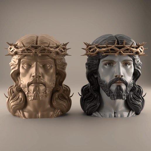 ️ Jesus Christ Bust STL File – 3D Model for Christian Decor・ STL File for 3D printing・Cults