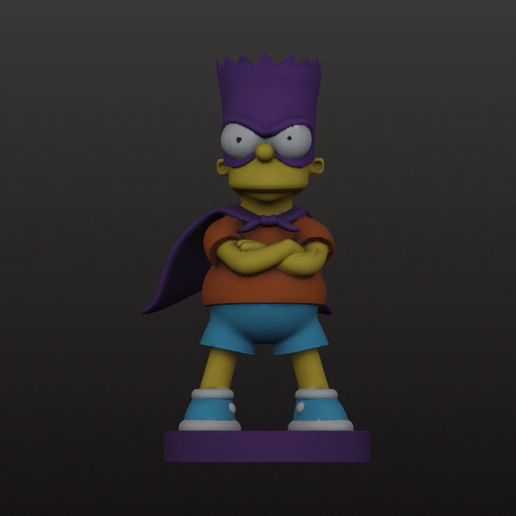 🦸 Bartman - Bart Simpson Superhero Edition - Chibi Art Toy・ STL File ...