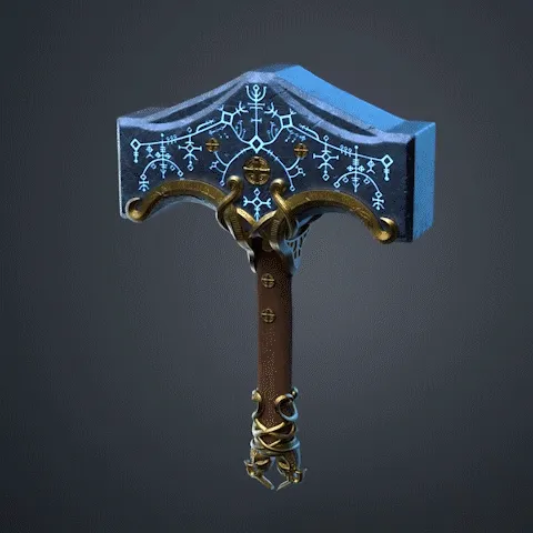 🔨 Mjolnir hammer – God of War Ragnarok・ 3D File for ・Cults