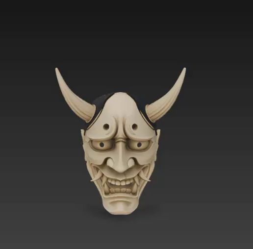 🇯🇵 Functional Japanese Mask – Traditional Oni or Kabuki Style・ STL File ...