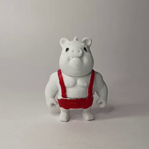 🐖 BODYBUILDER PIG + KEYCHAIN VERSION・ STL File for 3D printing・Cults