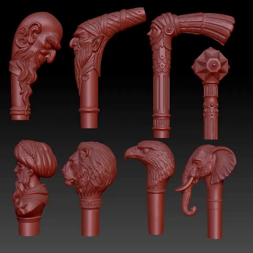 🚶 8 Walking Stick Handle STL Bundle | 3D Print Cane Handles | Instant ...