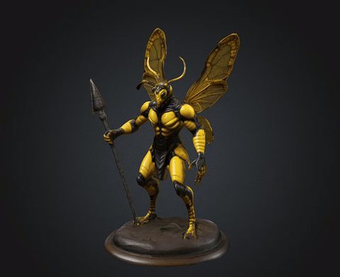 3D file DiB Wasp Bee Warrior Stl Obj Glb for 3D Printer 🐝 ・Design to ...
