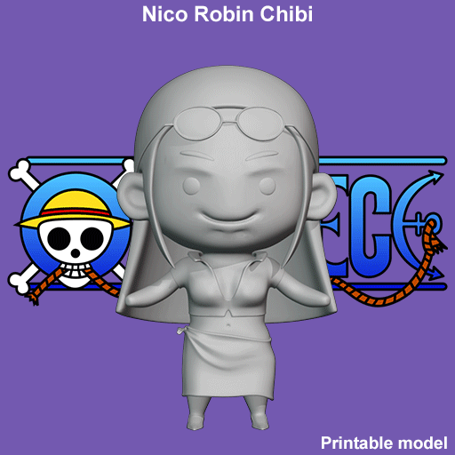 💬 Nico Robin Chibi - One Piece・ STL File for ・Cults
