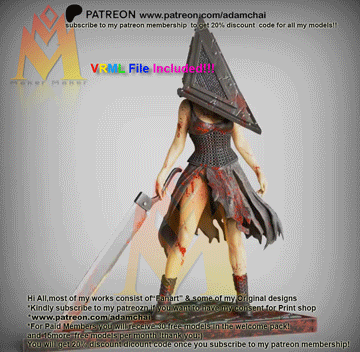 🫦 Sexy Pyramid Head FV (VRML WRL color File Included!NOT 3MF !!)-Silent ...