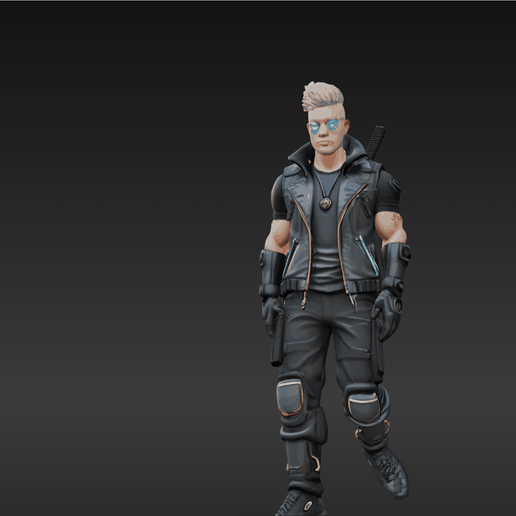 STL file Cyberpunk Street Mercenary – 3D Animated and Printable ...