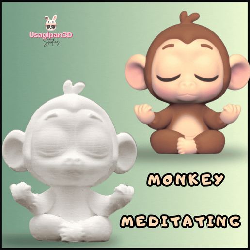 3D file Monkey Meditating 🐒 ・3D printing idea to download・Cults