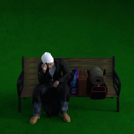 👨 Homeless・Free STL File for 3D printing・Cults