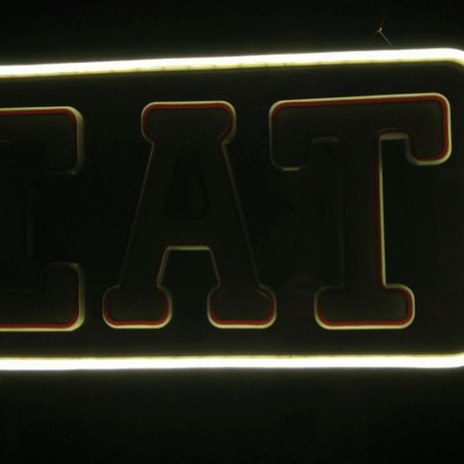 🚩 Neon Led EAT sign・ STL File for 3D printing・Cults