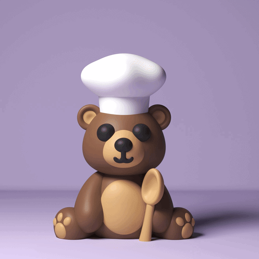 👩‍🍳 Chef Teddy Bear・ STL File for 3D printing・Cults