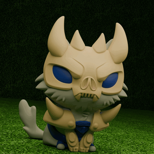 🐱 Cute Cat with demon mask - also as a keychain :-)・ STL File for 3D ...