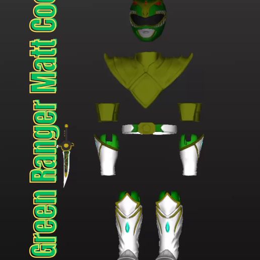 👾 Green Ranger–Inspired Action Figure STL Pack・ 3D File for 3D printing ...