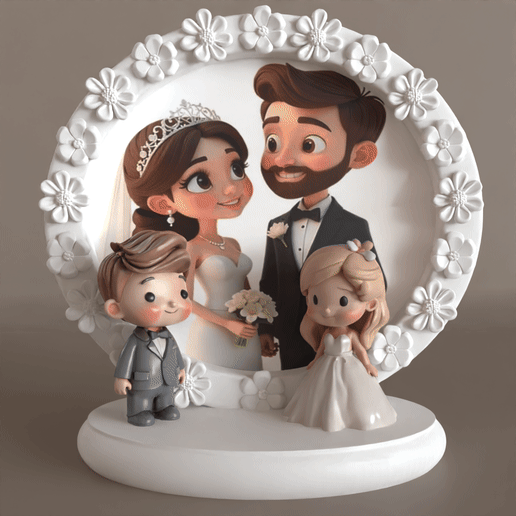 STL file Cute Wedding Frame 3D Model – STL for Decoration Gift 💒 ・3D ...