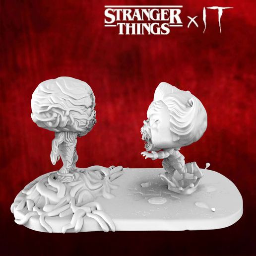 🎨 Stranger Things × IT Crossover Funko-Style Diorama – Vecna vs ...
