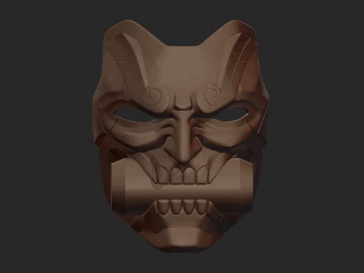 🪖 Custom Oni Mask・ 3D File for ・Cults