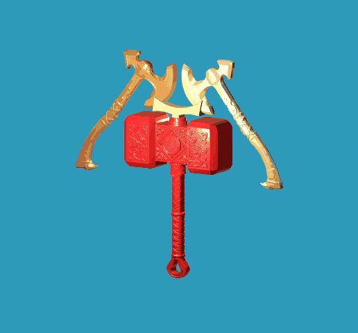 🔨 Hammer and Ax・ STL File for 3D printing・Cults