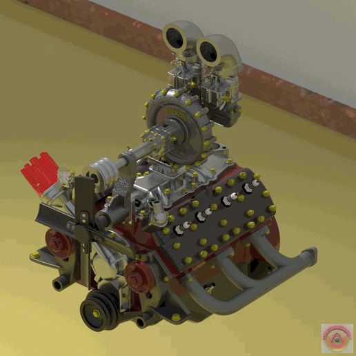 🚙 FORD FLATHEAD V8 FRENZEL SUPERCHARGER - ENGINE・ STL File for 3D ...