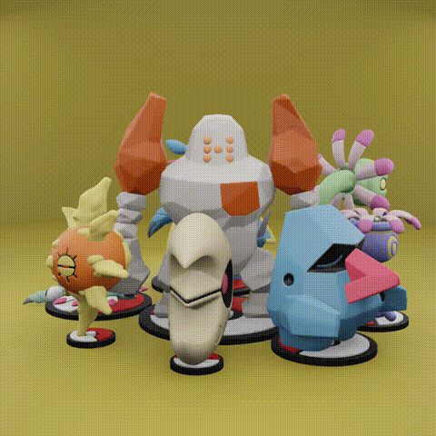 🐉 Pokemon Generation III Rock Type Pack・ STL File for 3D printing・Cults