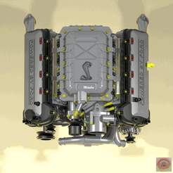 3D print FORD PREDATOR GT500 V8 - ENGINE • made with Anyubic Photon ...
