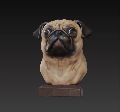 🐶 Pug Statue・ 3MF File for 3D printing・Cults